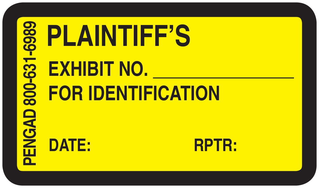 Pengad Exhibits & Accessories: Exhibit Labels